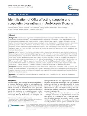Identification of QTLs affecting scopolin and scopoletin biosynthesis ...