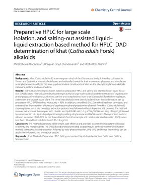 Preparative HPLC for large scale isolation, and salting-out assisted ...