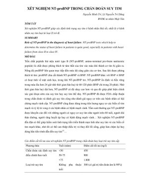 XN NT proBNP TRONG CHAN DOAN SUY TIM