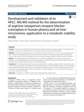 Development and validation of an HPLC–MS/MS method for the determination of arginine-vasopressin ...