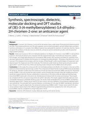 Synthesis, spectroscopic, dielectric, molecular docking and DFT studies of (3E)-3-(4-methylbenzylide