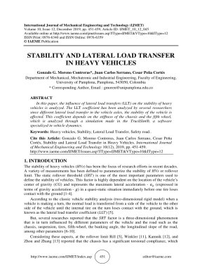 Stability and lateral load transfer in heavy vehicles