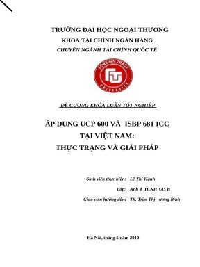 Áp dụng UCP 600 và ISBP 681 ICC tại việt nam thực trạng và giải pháp