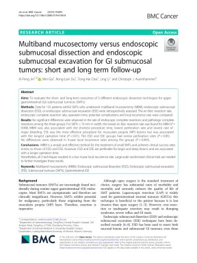 Multiband mucosectomy versus endoscopic submucosal dissection and endoscopic submucosal excavation