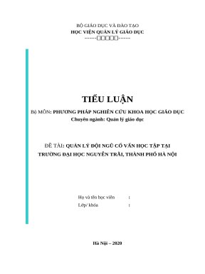 TIEU LUAN PHUONG PHAP NGHIEN CUU KHOA HOC GIAO DUC