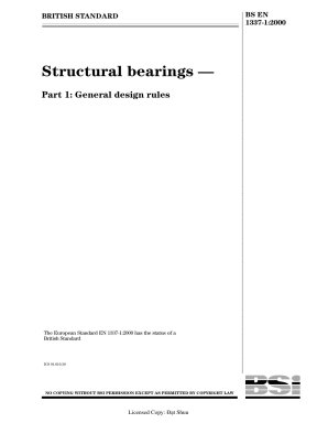 BS EN 1337-1:2000 - Structural bearings general