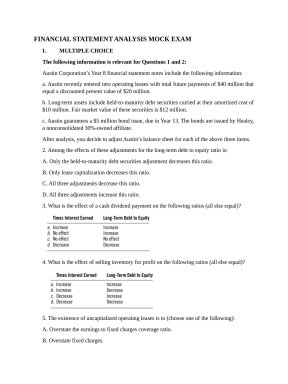 FINANCIAL STATEMENT ANALYSIS MOCK EXAM