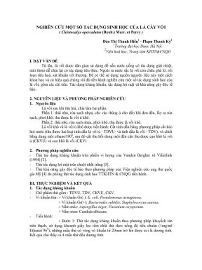 Nghiên cứu một số tác dụng sinh học của lá cây vối ( Cleistocalyx ...