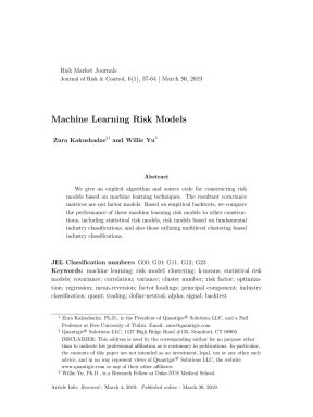 Machine learning risk models