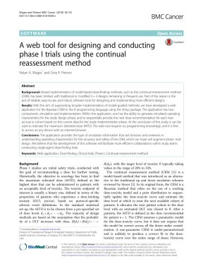 A web tool for designing and conducting phase I trials using the continual reassessment method
