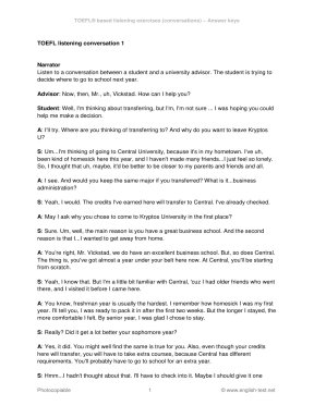 TOEFL conversations answer keys