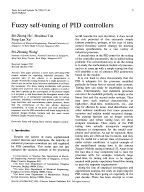 Fuzzy self tuning of PID controllers