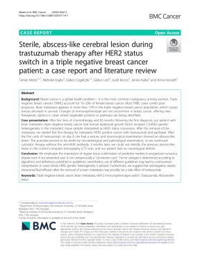 Sterile, abscess-like cerebral lesion during trastuzumab therapy after ...