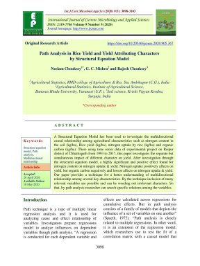 Path analysis in rice yield and yield attributing characters by structural equation model