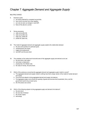 Chapter 7 Exercises Aggregate Demand and Aggregate Supply