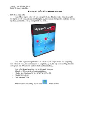Ứng dụng phần mềm hyperchem 8.08