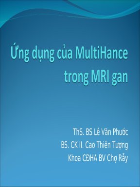 Multihance liver MRI