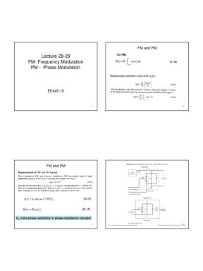 Lecture 2829 FM Frequency Modulation PM Phase Modulation