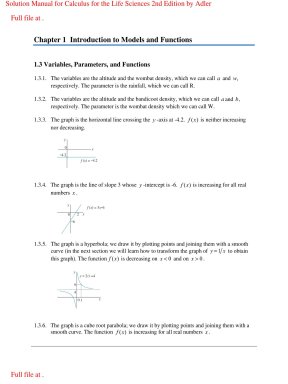 Solution manual for calculus for the life sciences 2nd edition by adler