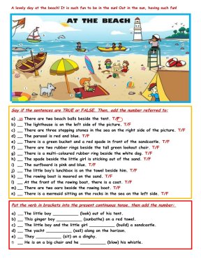 picture description at the beach picture description exercises 128107