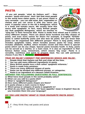 rc pasta reading comprehension exercises 127995