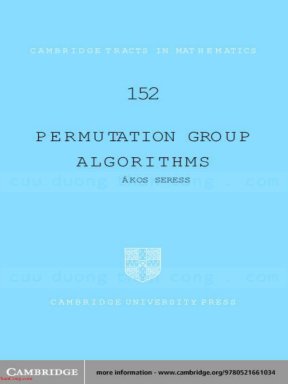 permutation group algorithms seress 2003 03 17 Cấu trúc dữ liệu và giải thuật