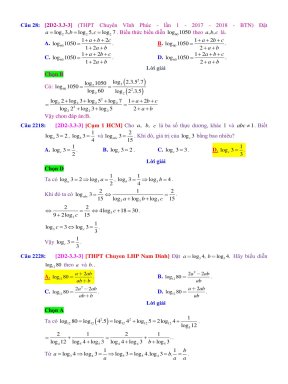 D03 biểu diễn lôgarit này theo lôgarit khác muc do 3