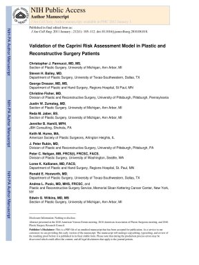Validation of the Caprini Risk Assessment Model in Plastic ...