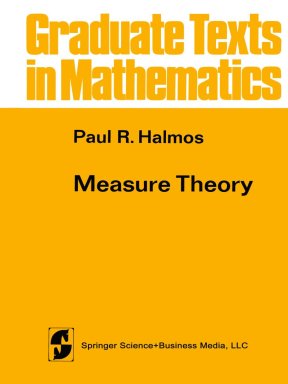 Measure theory, paul r halmos