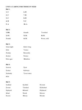 Unit 4 caring for those in need