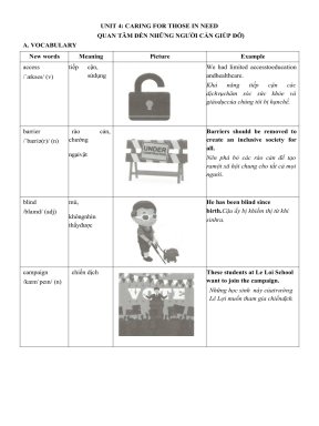 Unit 4 caring for those in need