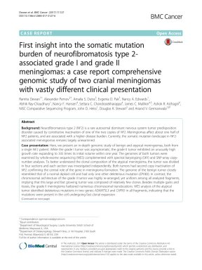 First insight into the somatic mutation burden of neurofibromatosis ...