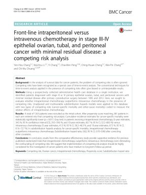 Front-line intraperitoneal versus intravenous chemotherapy in stage III ...