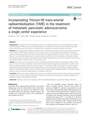 Incorporating Yttrium-90 trans-arterial radioembolization (TARE) in the ...