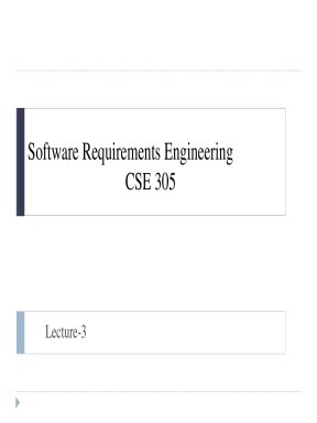 Lecture Software requirements engineering - Lecture­ 3