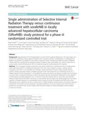 Single administration of Selective Internal Radiation Therapy versus ...