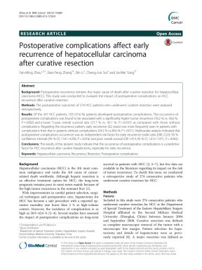 Postoperative complications affect early recurrence of hepatocellular ...
