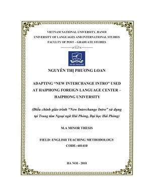 Adapting New Interchange Intro" used at Hai Phong Foreign Language ...