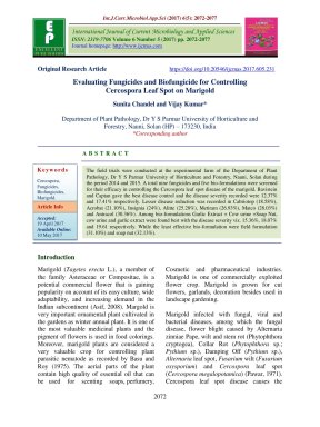 Evaluating fungicides and biofungicide for controlling cercospora leaf spot on marigold