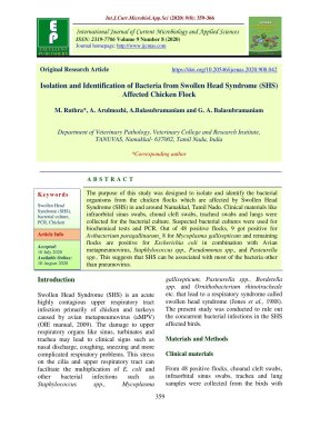 Isolation and identification of bacteria from swollen head syndrome ...