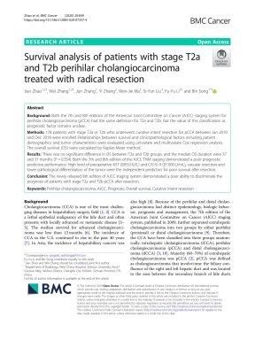 Survival analysis of patients with stage T2a and T2b perihilar ...