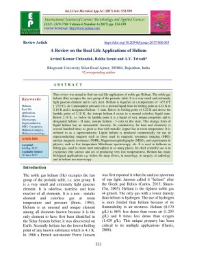 A review on the real life applications of Helium