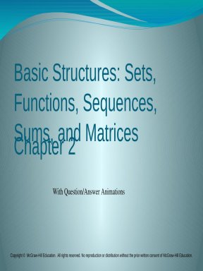 Lecture Discrete mathematics and its applications - Chapter 2: Basic Structures: Sets, functions ...