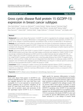 Gross cystic disease fluid protein 15 (GCDFP-15) expression in breast ...
