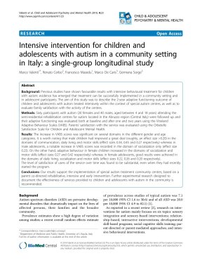 Intensive intervention for children and adolescents with autism in a ...
