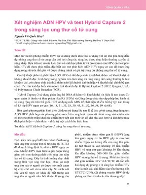 Xét nghiệm ADN HPV và test Hybrid Capture 2 trong sàng lọc ung thư cổ ...