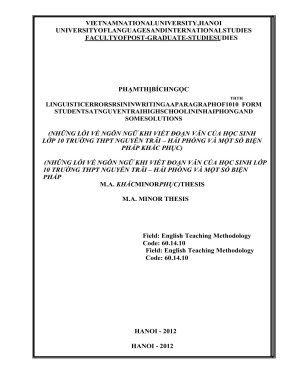 Linguistic errors in writing a paragraph of 10th form students at ...