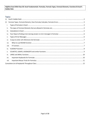 Highline excel 2016 class 02 excel fundamentals formulas excel golden rule