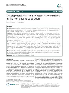 Development of a scale to assess cancer stigma in the non-patient ...