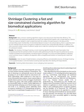 Shrinkage Clustering: A fast and size-constrained clustering algorithm for biomedical applications